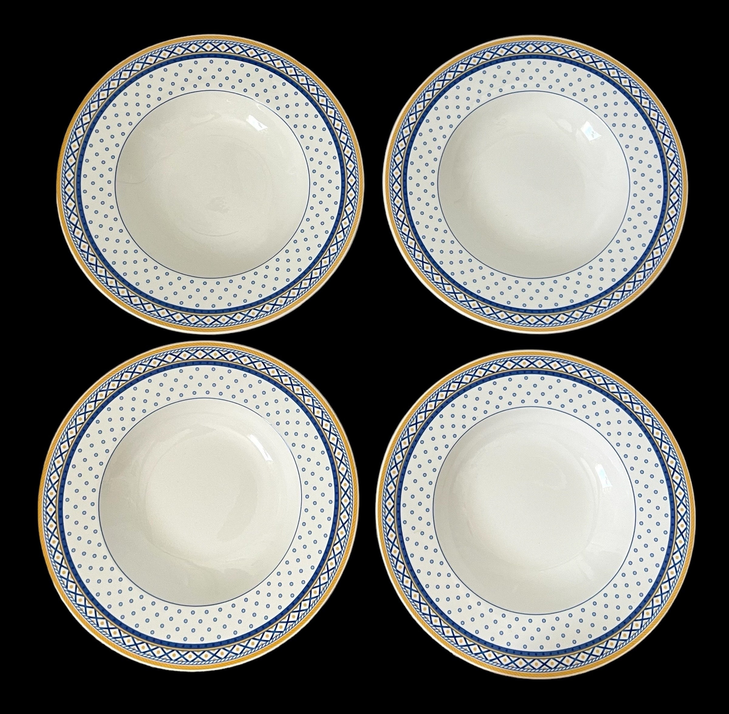 Villeroy & Boch Gallo PERPIGNAN Porcelain Soup Pasta Bowl Blue Yellow ...