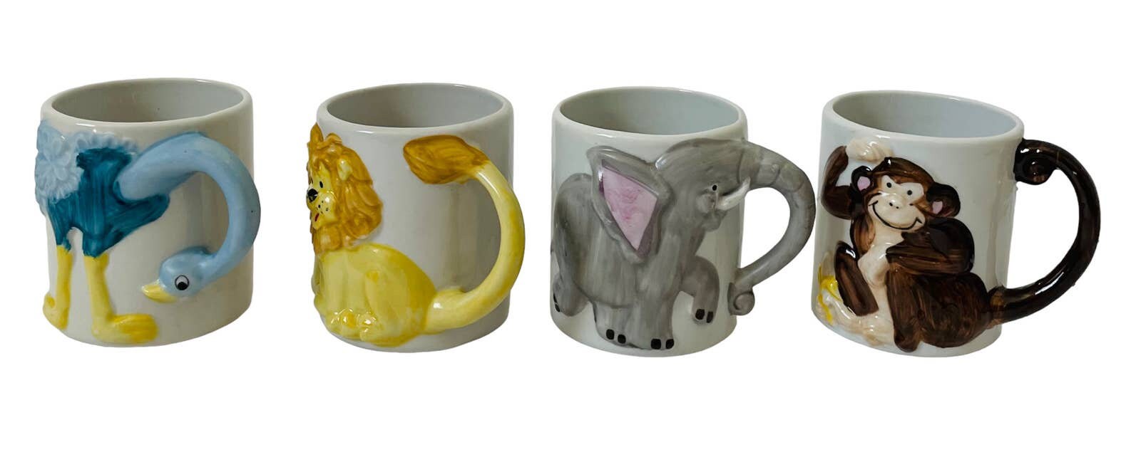 JSNY Vintage Zoo Animal Mugs. Set of 4 - Etsy