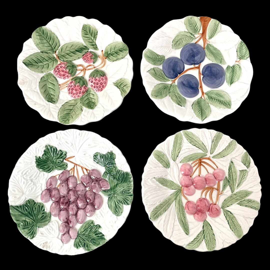Embossed FRUIT DE JOUR Dessert or Salad Plates. Set of Four. by ...