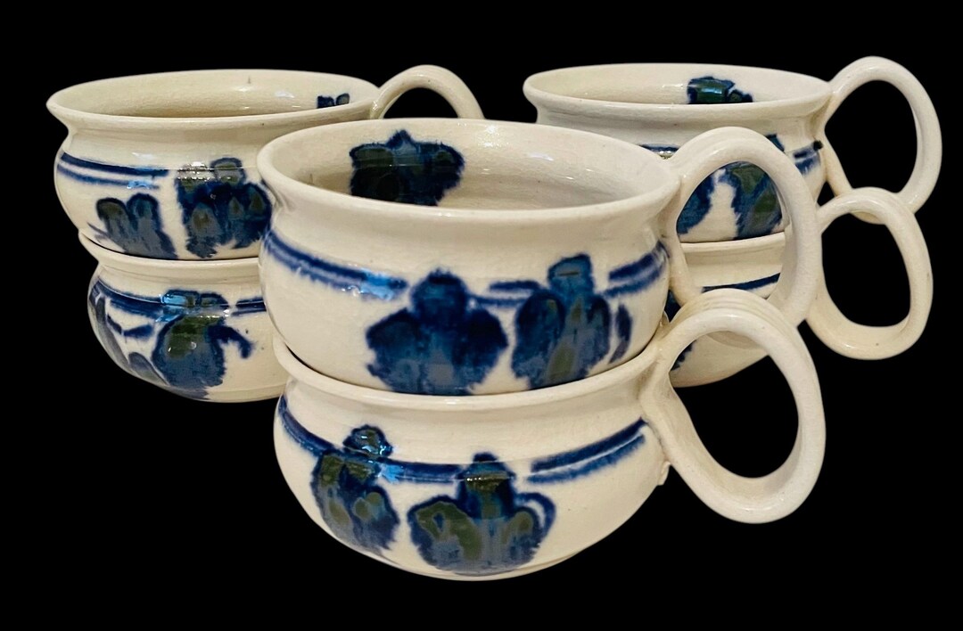 Studio Art Pottery Cereal Soup Bowls Stoneware Handmade Signed Garnier ...