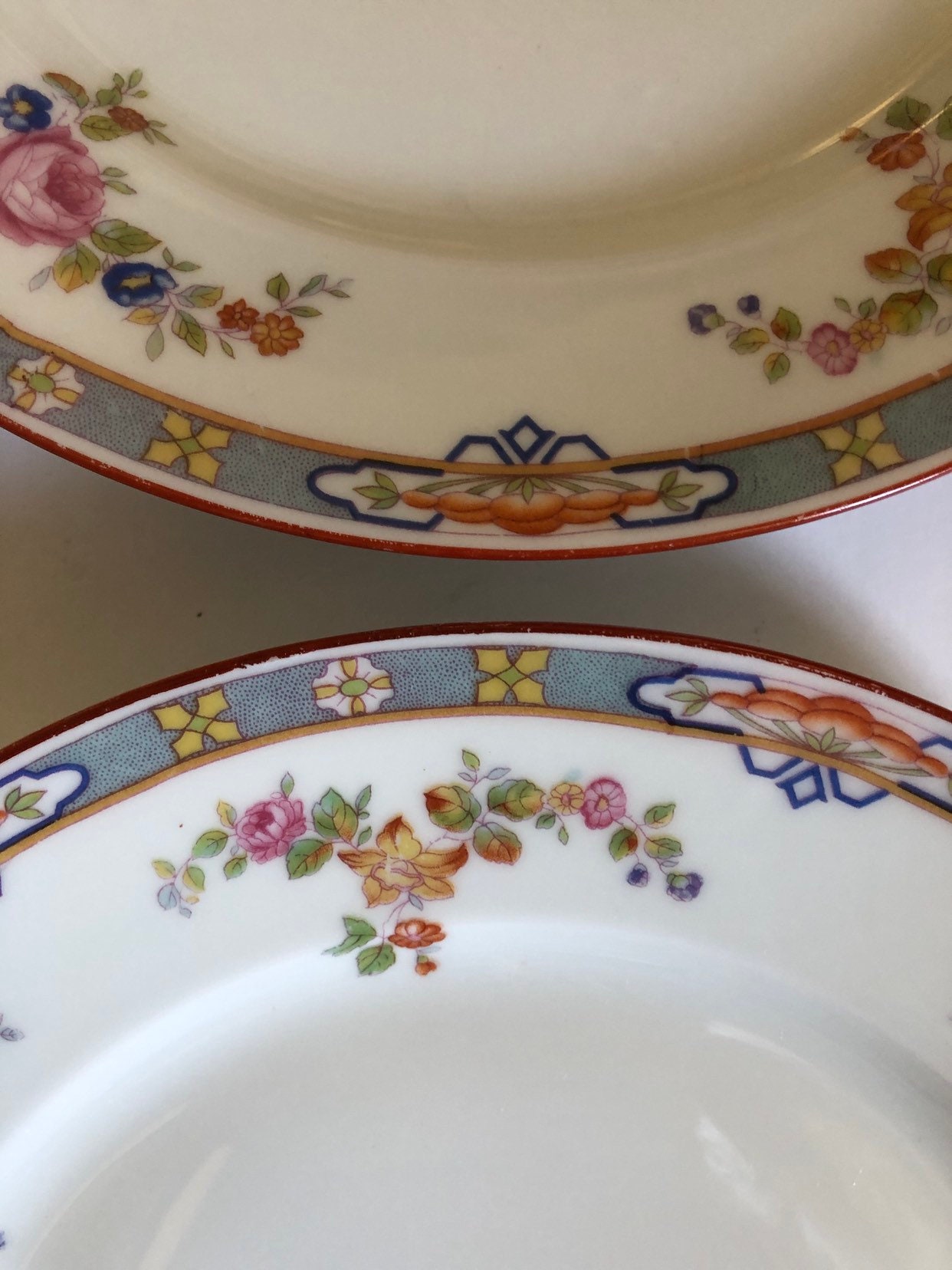 Set of 2 European Floral Dinner Plates - Etsy