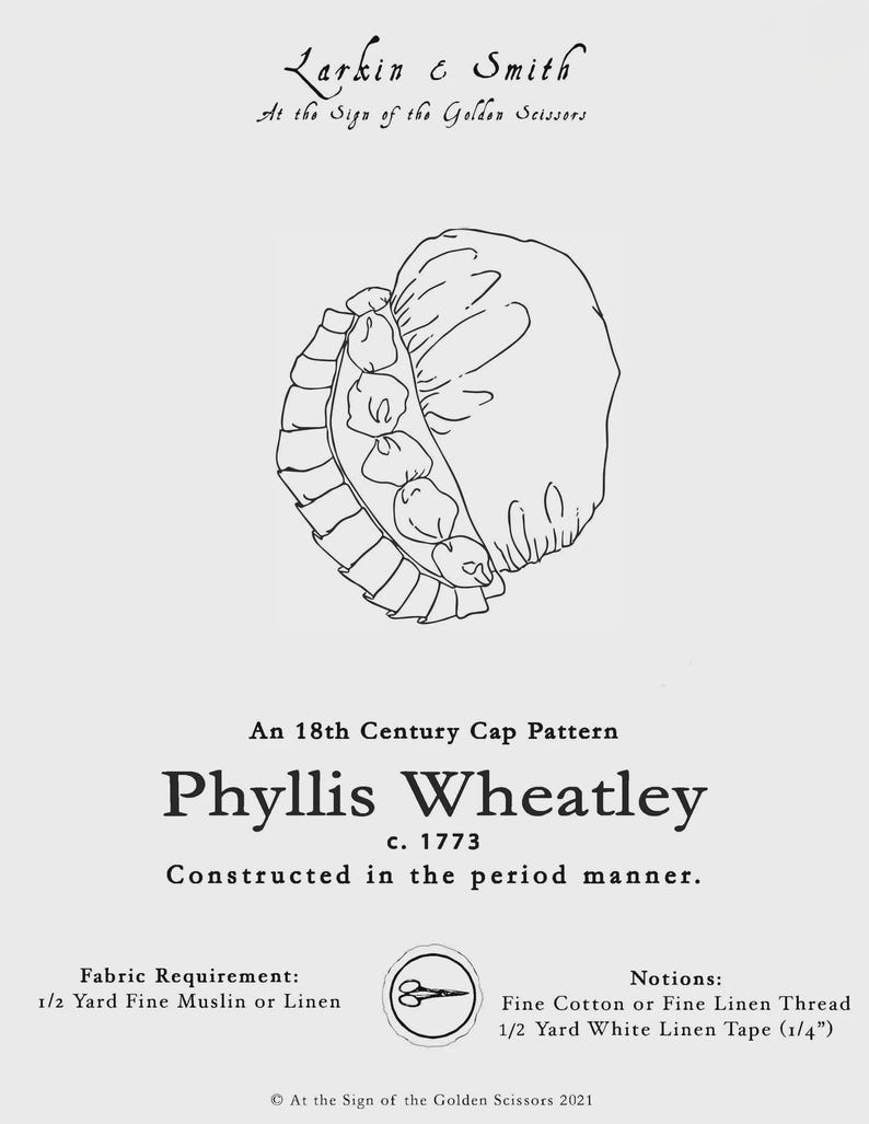 18th Century Cap Pattern - "phyllis Wheatley" - Etsy