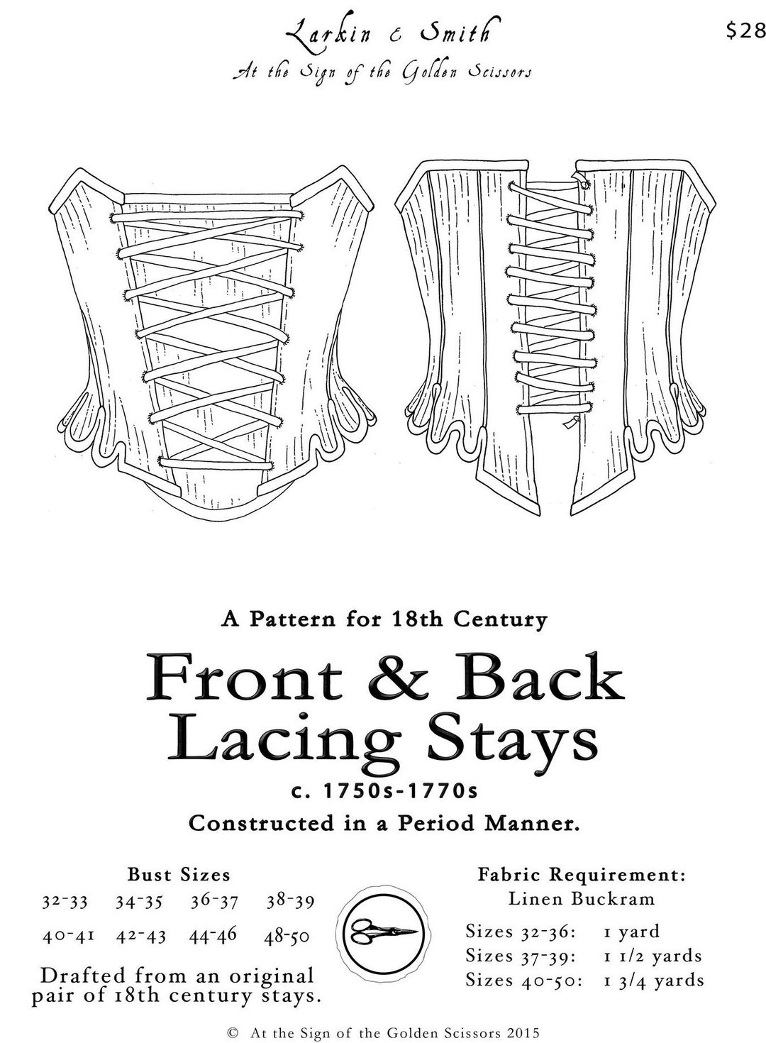 Larkin and Smith Front and Back Lacing Stays Pattern - Etsy