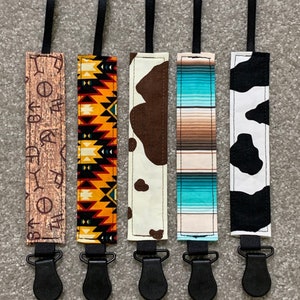 Western Fabric Pacifier Clip: Handmade 10" Baby Soother - Etsy