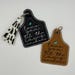 Western Cow Tag / Ear Tag Keychain - Etsy