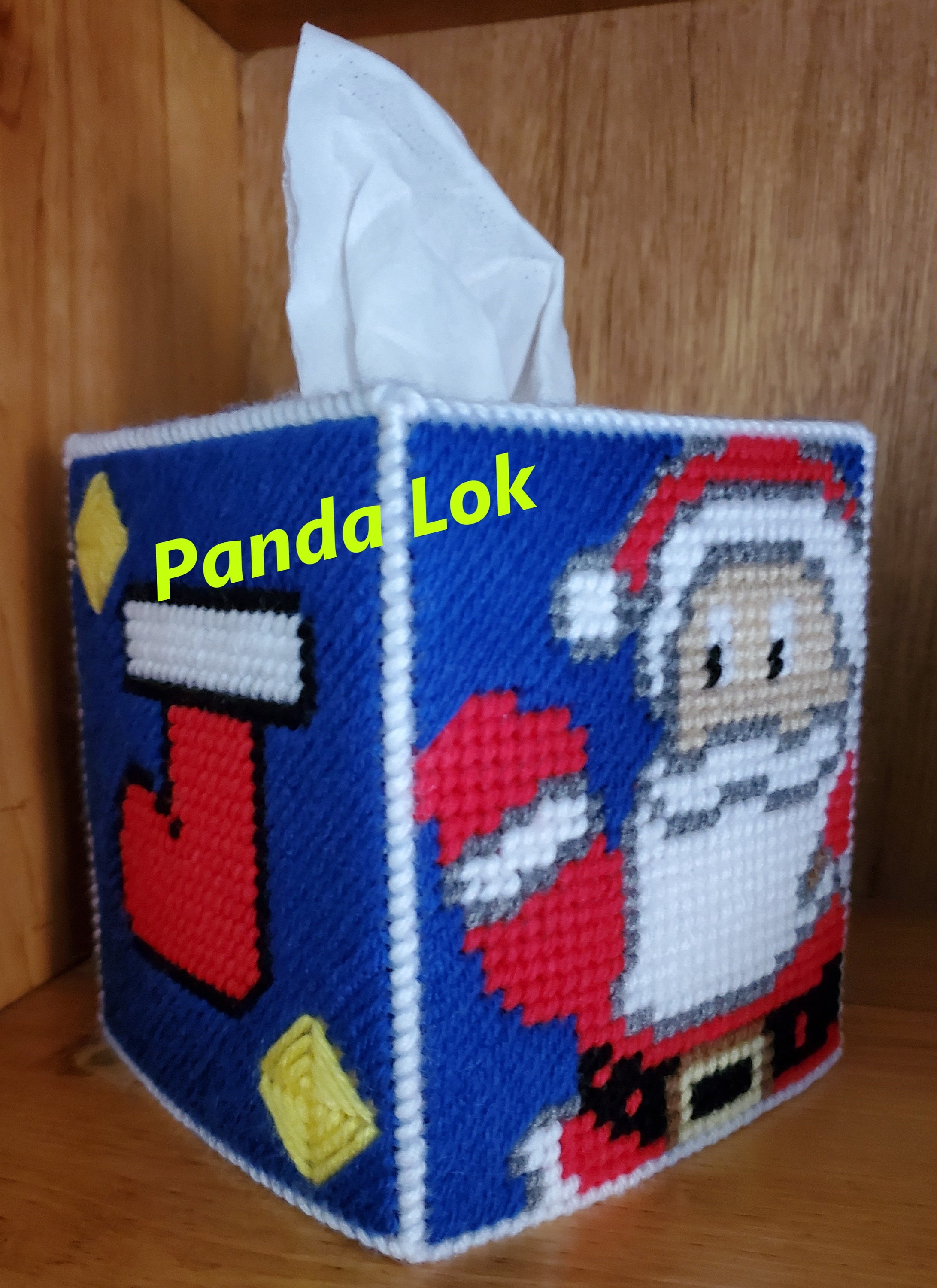 Christmas Santa Plastic Canvas Tissue Box Cover PDF Pattern Only ...