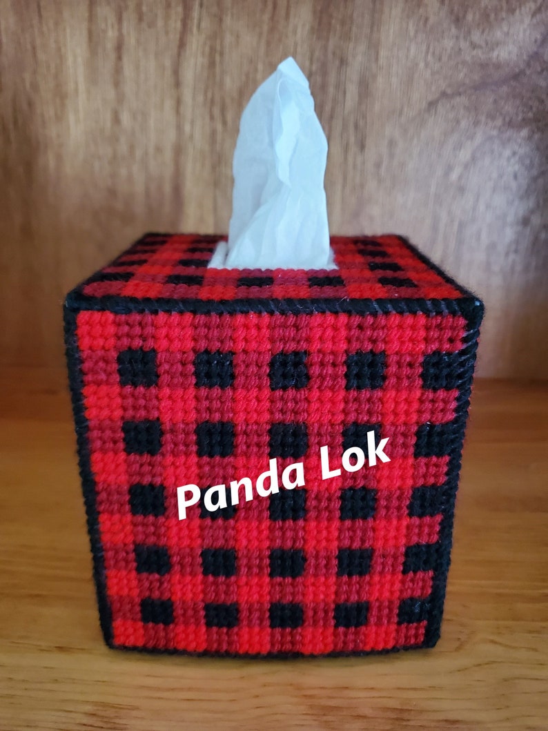 Plaid Pattern Plastic Canvas Tissue Box Cover PDF Pattern Only ...