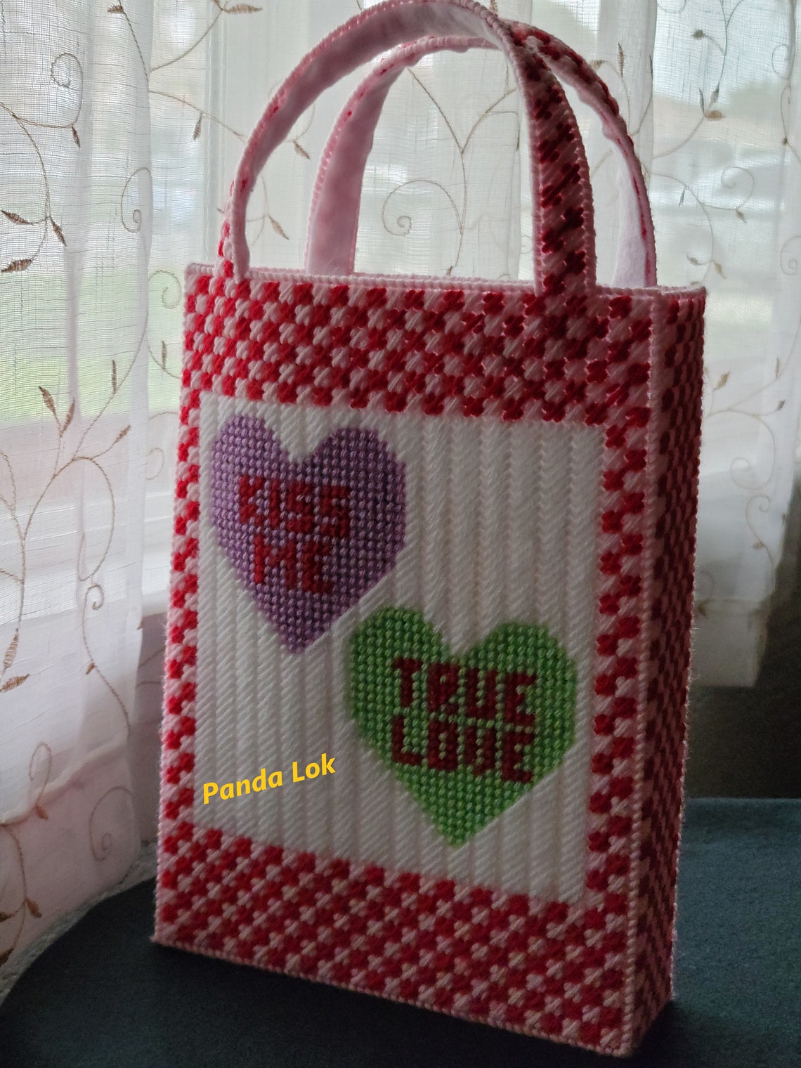 Valentine's Day Conversation Hearts Plastic Canvas Tote Bag PDF Pattern ...