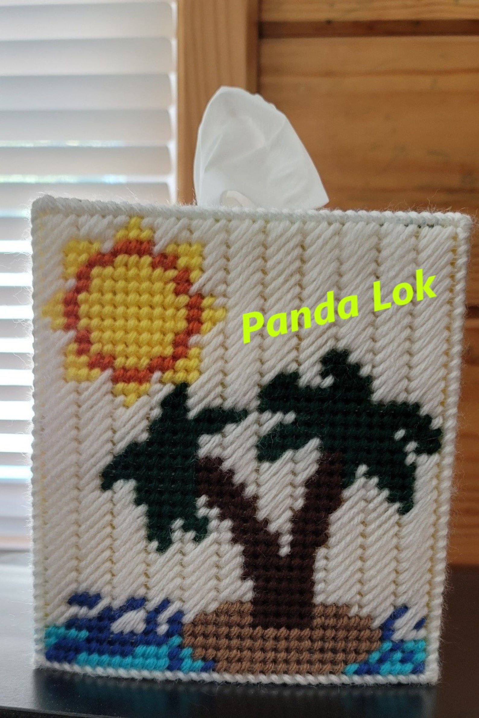 Palm Tree and Dolphins Plastic Canvas Tissue Box Cover PDF Pattern Only ...