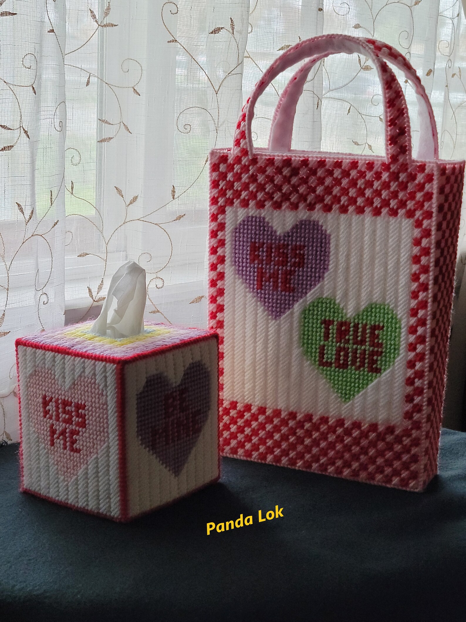 Valentine's Day Tissue Box and Tote Bag Plastic Canvas PDF Patterns ...