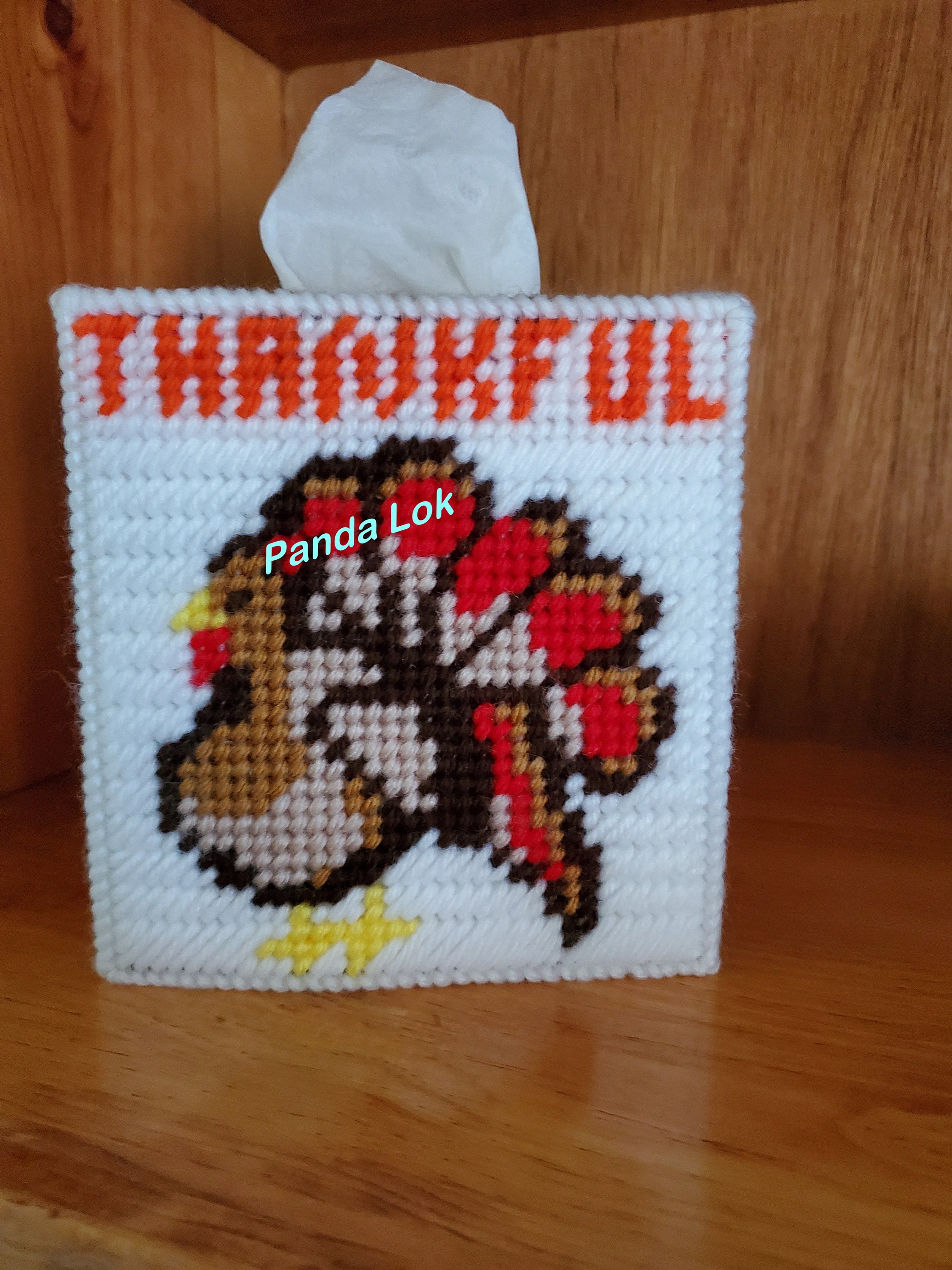 Thanksgiving Thankful Turkey and Harvest Pumpkin Plastic Canvas Tissue ...
