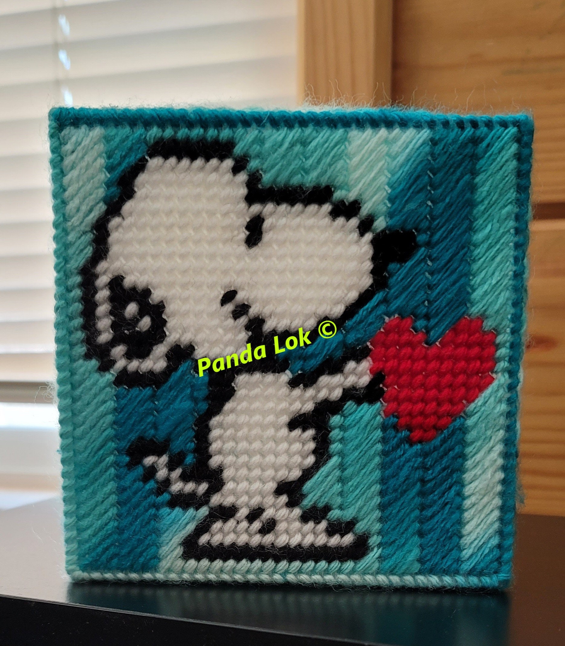 Snoopy Love Plastic Canvas Trinket Box With Lid PDF Pattern Only ...