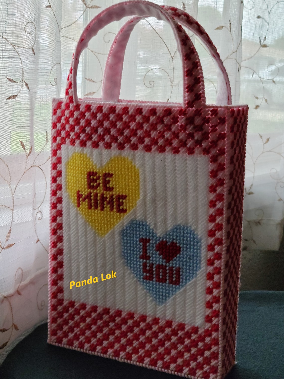 Valentine's Day Conversation Hearts Plastic Canvas Tote Bag PDF Pattern ...