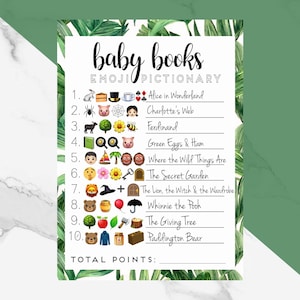 Baby Shower EMOJI PICTIONARY Guessing Game With Answers Classic Baby ...