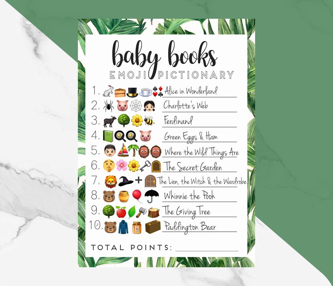 Baby Shower EMOJI PICTIONARY Guessing Game With Answers - Etsy