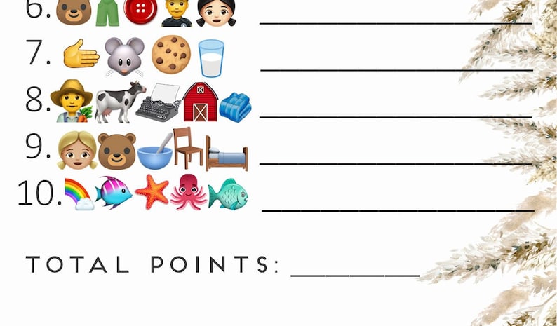 Pictionary With Emojis Baby Shower Game - Children's Favorite Book ...