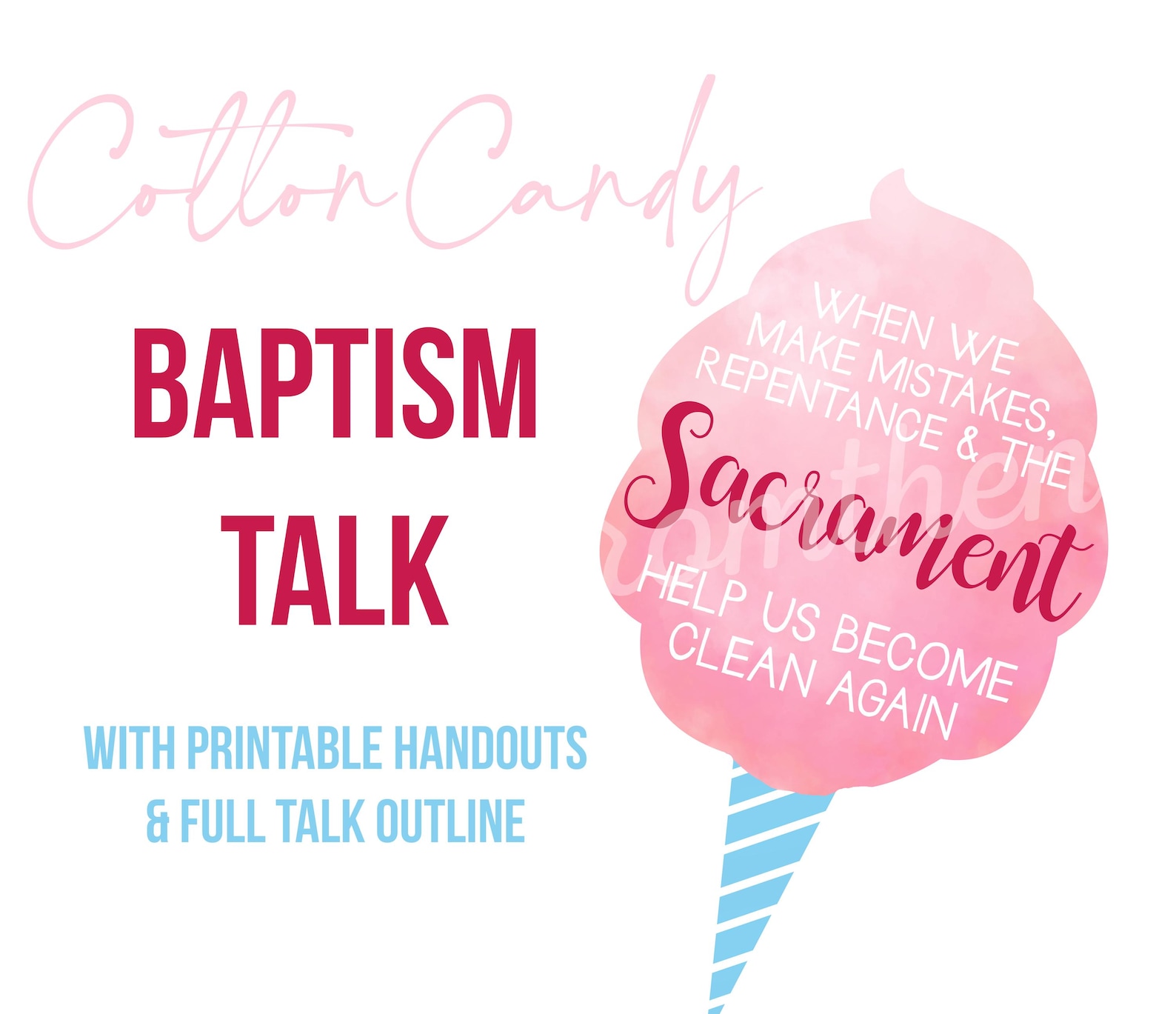 Cotton Candy Baptism Talk – Printable Handout (PDF) - Etsy