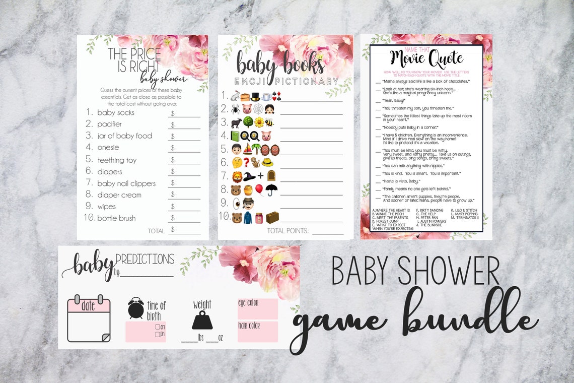 Instant Printable Baby Shower Games Bundle Pack 4 Printable - Etsy