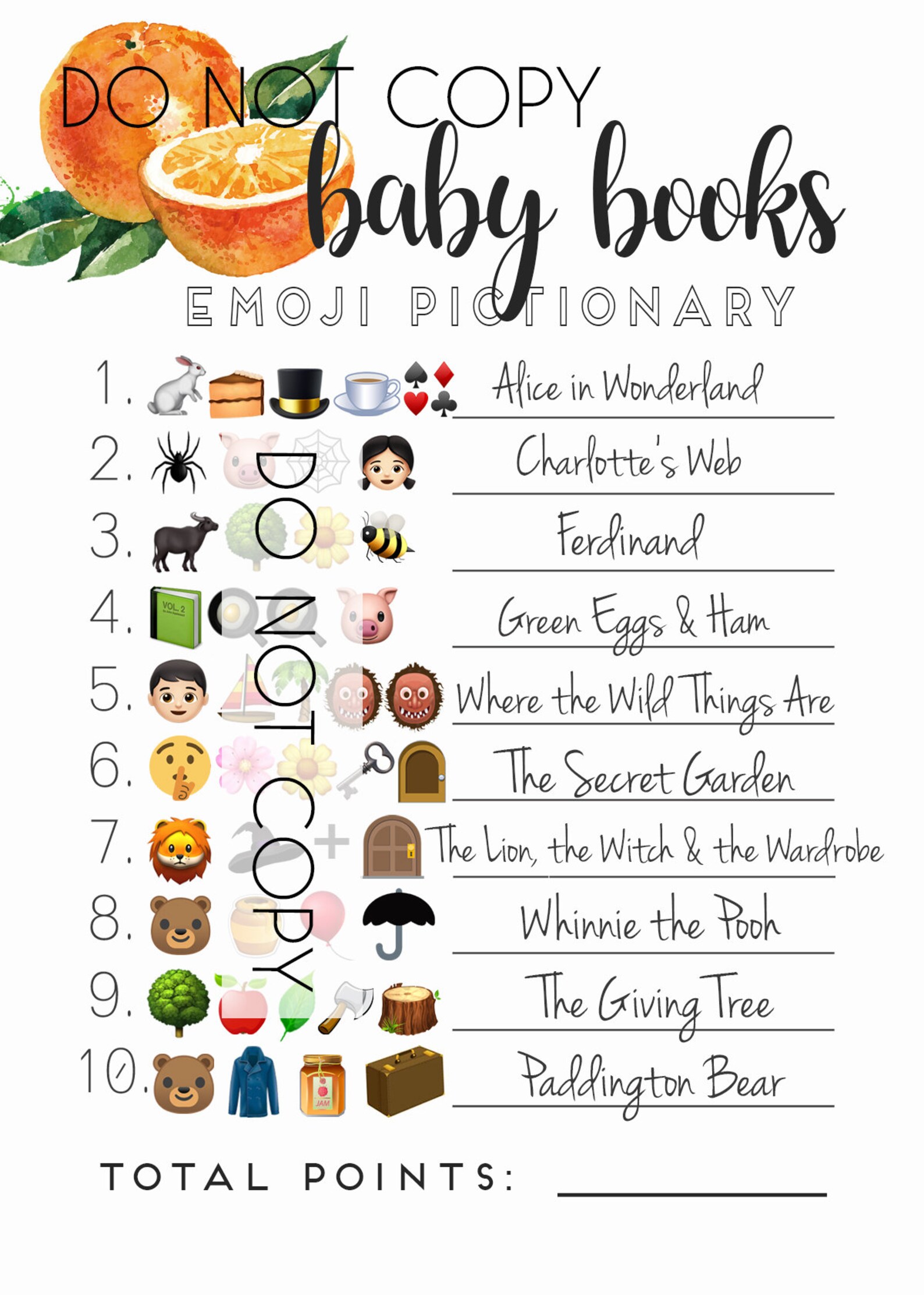 Cutie Baby Shower EMOJI PICTIONARY Guessing Game With Answers - Etsy