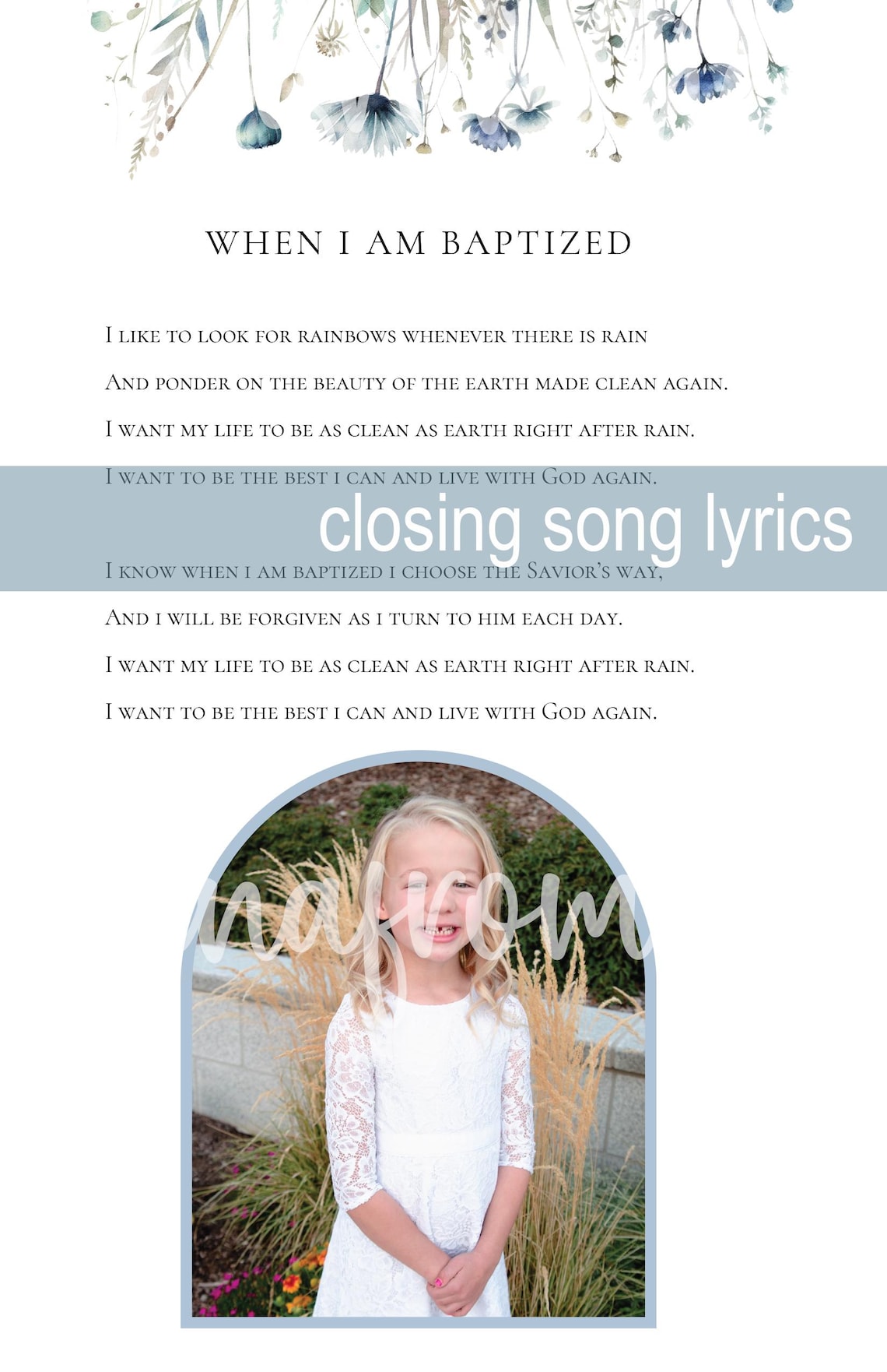 LDS Baptism Program - Make Edits to Template in Canva - Instant ...