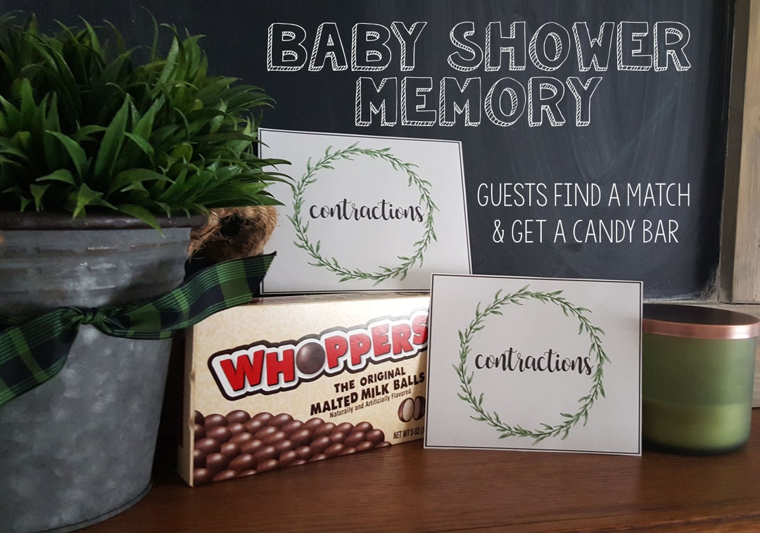 Funny Baby Shower Memory Game – Candy Bar Matching (instant Download ...