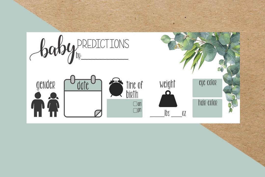Baby Predictions Guessing Game - Baby Shower Game- Gender Boy or Girl ...