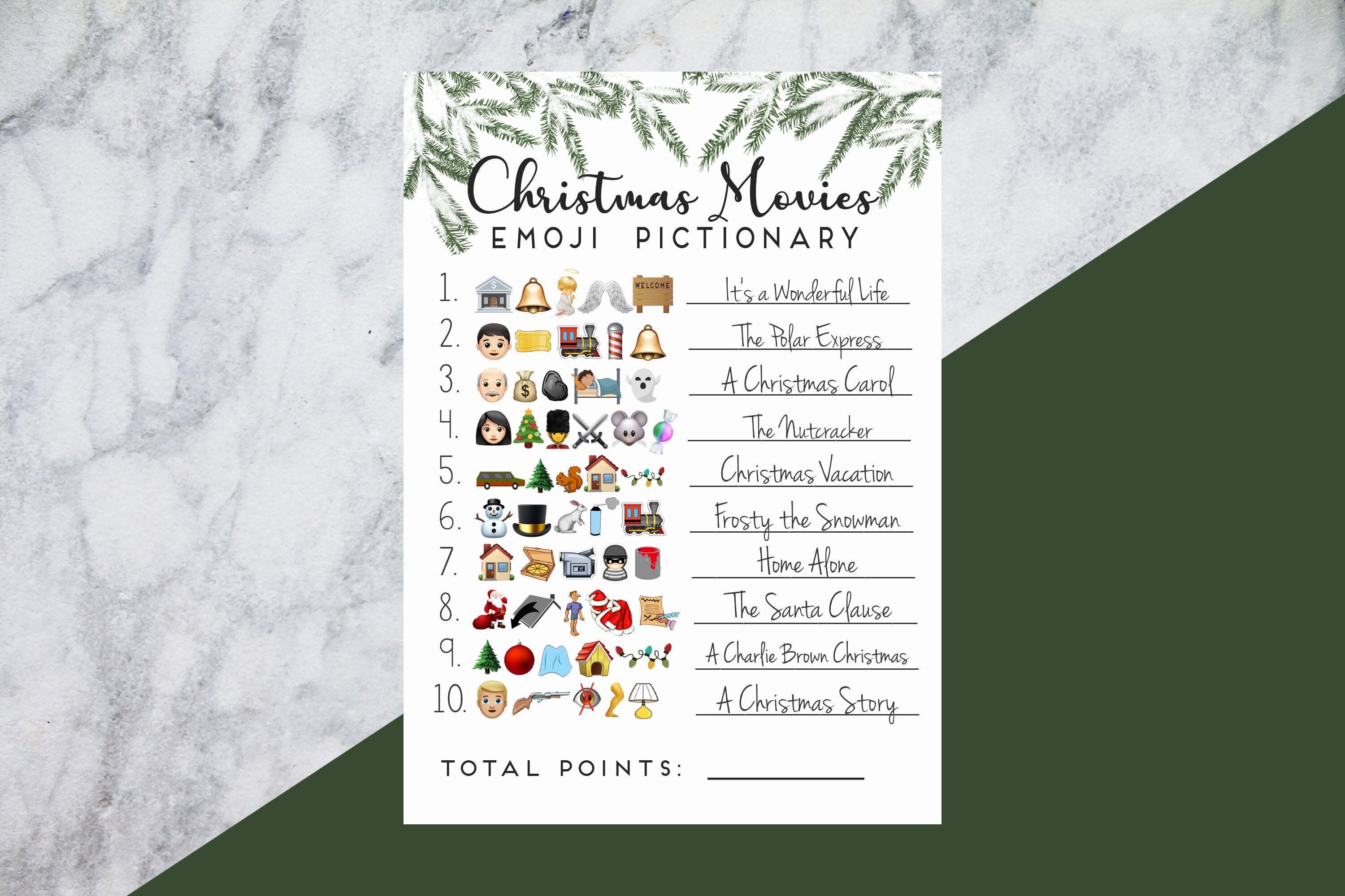 Classic Christmas Movie Game Emoji Pictionary Guess The Etsy