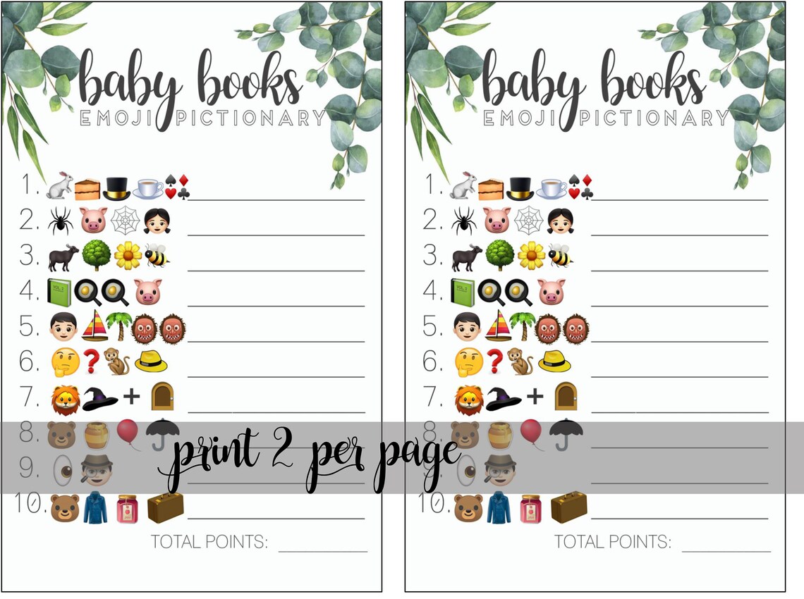Baby Shower Emoji Pictionary Game With Answer Key Etsy Baby Shower Emoji Pictionary Game With Answer Key Etsy