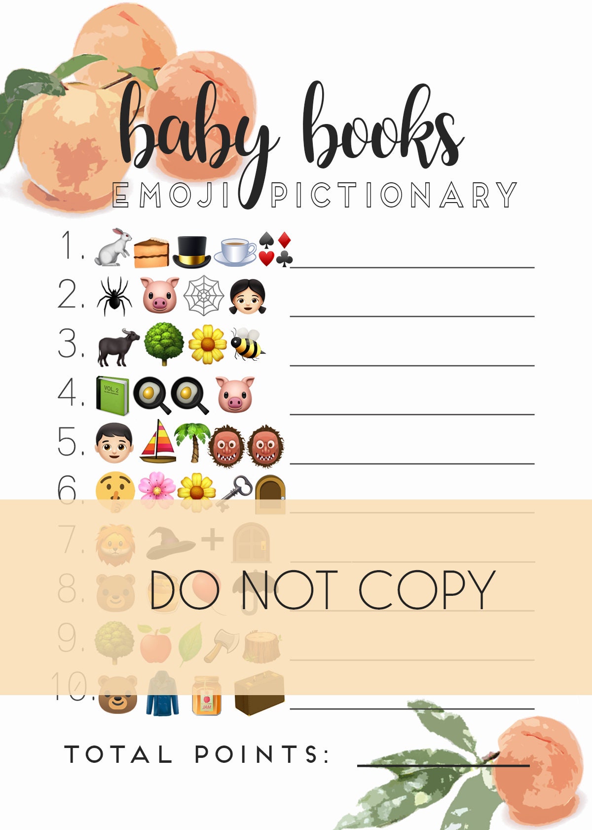 Baby Shower EMOJI PICTIONARY Guessing Game With Answers | Etsy New Zealand