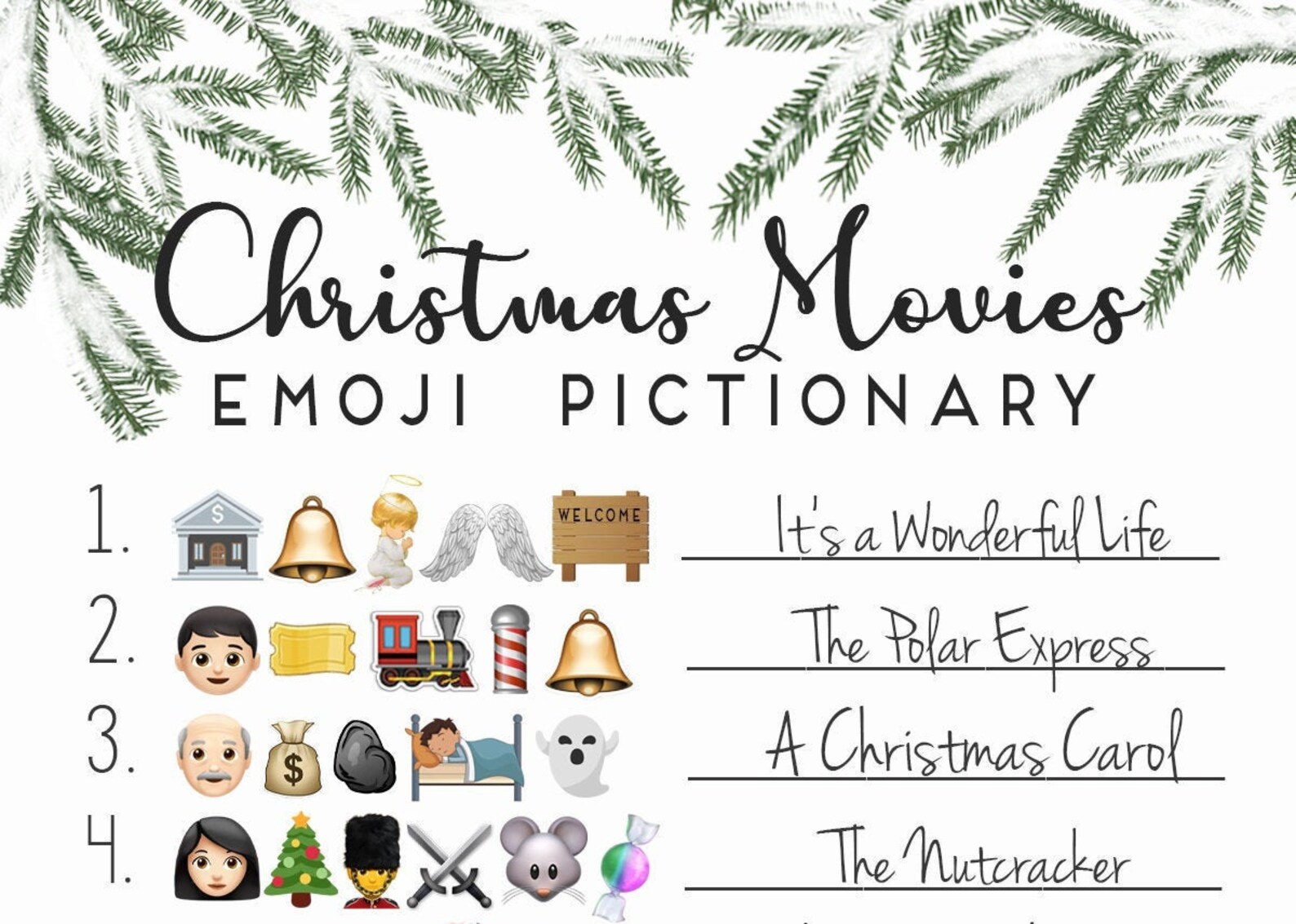 Classic Christmas Movie Game Emoji Pictionary Guess The Etsy Espa a Classic Christmas Movie Game Emoji Pictionary Guess The Etsy Espa a