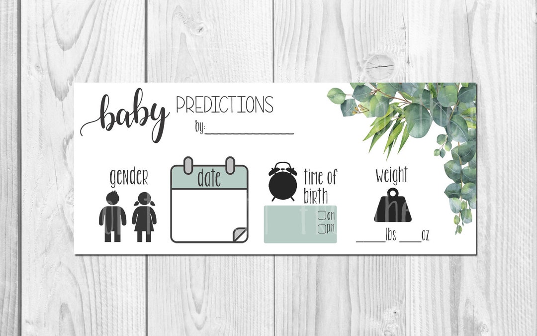 Baby Predictions Guessing Game - Baby Shower Game - Guess Gender, Date ...