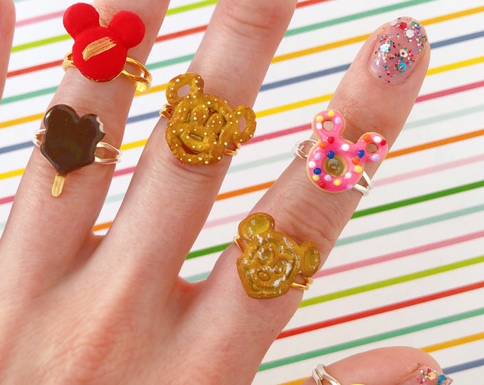 MADE TO ORDER Mickey Mouse Tiny Treat Rings Handmade Mini Food Candy ...