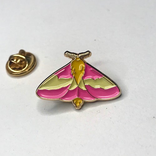 Pink Mothman Enamel Pin Rosy Maple Moth Pin - Etsy