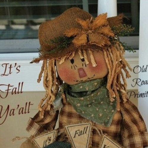 Primitive Scarecrow Pattern It's Fall Ya'all Prim - Etsy