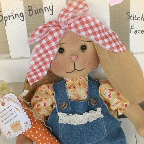Primitive Bunny Rabbit Pattern Lil' Spring Bunny PDF - Etsy