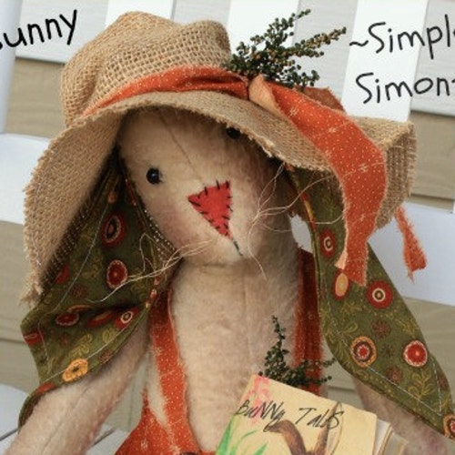 Primitive Bunny Rabbit Pattern Simple Simon Bunny PDF Sewing - Etsy