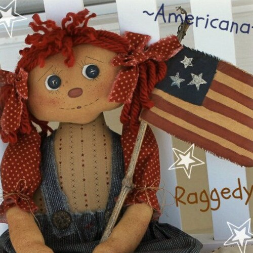 Primitive Raggedy Pattern Americana Raggedy PDF Ragdoll - Etsy