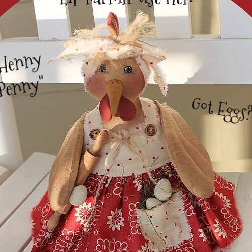 Primitive Chicken Pattern Henny Penny Little Farmhouse Hen - Etsy