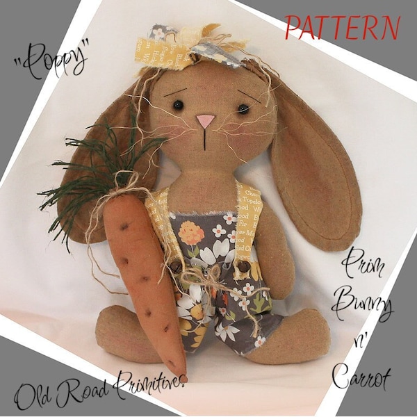 Primitive Bunny - Etsy
