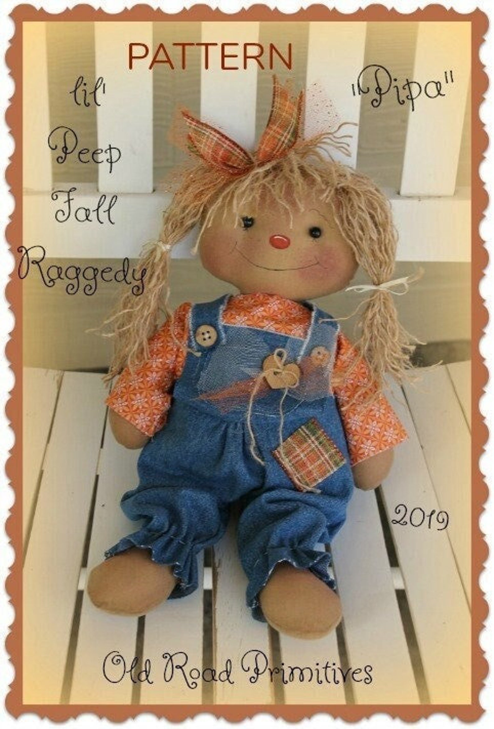 Primitive Scarecrow Doll Pattern Pipa the Lil' Peep Fall Raggedy ...