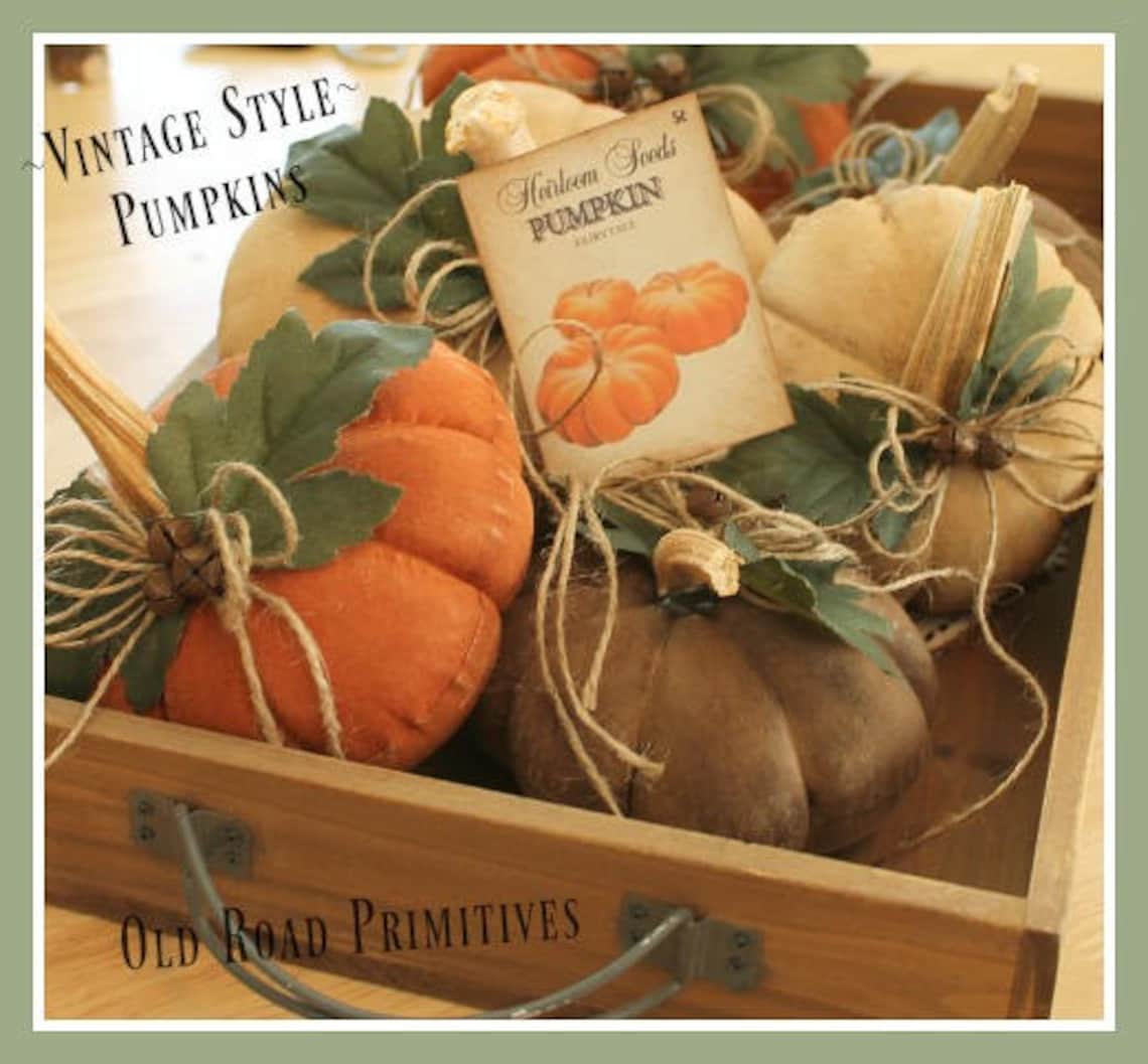 Primitive Pumpkin Pattern Vintage Style Pumpkins Fall PDF - Etsy