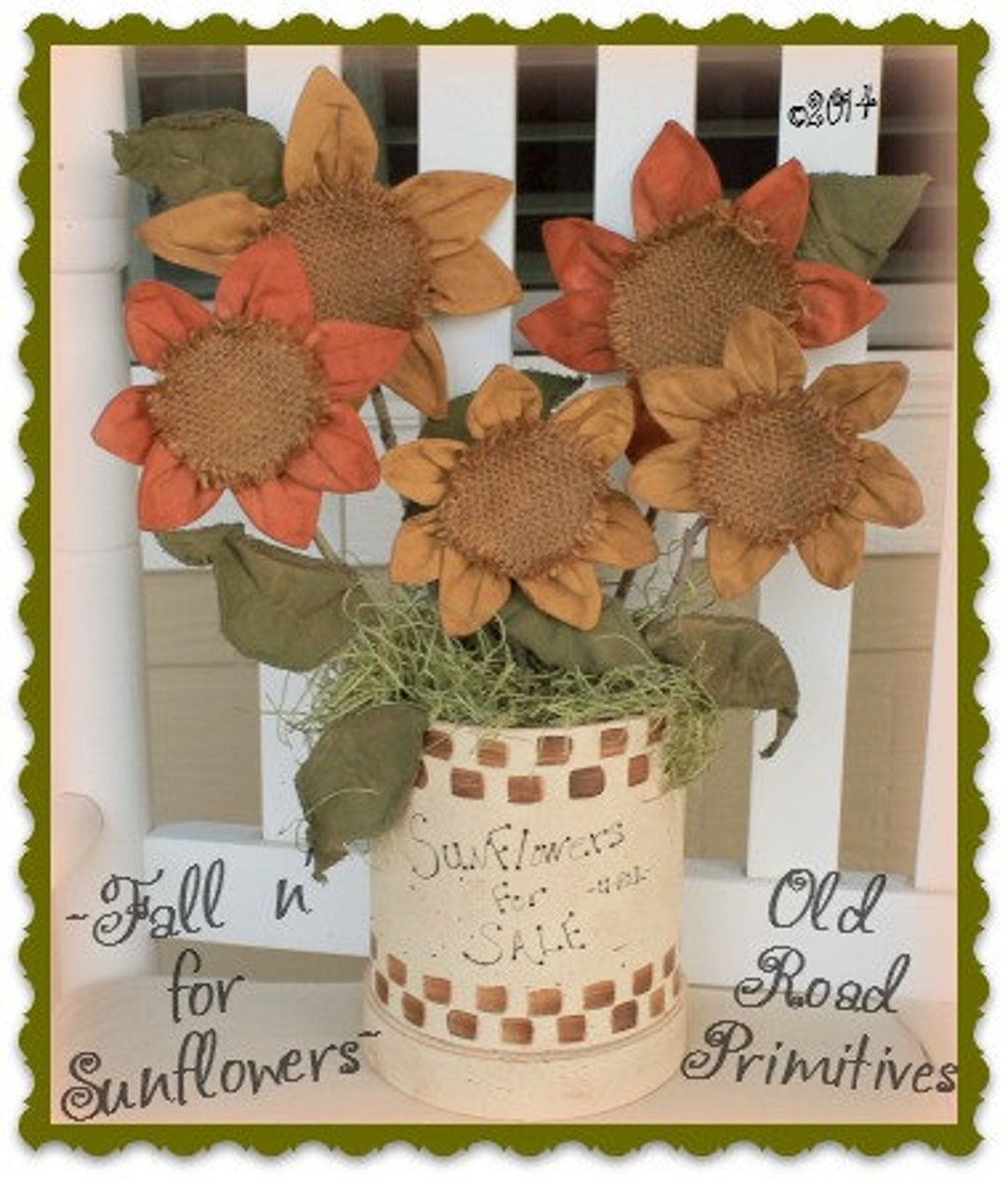 Primitive Sunflower Pattern Fall N for Sunflowers PDF Sewing - Etsy