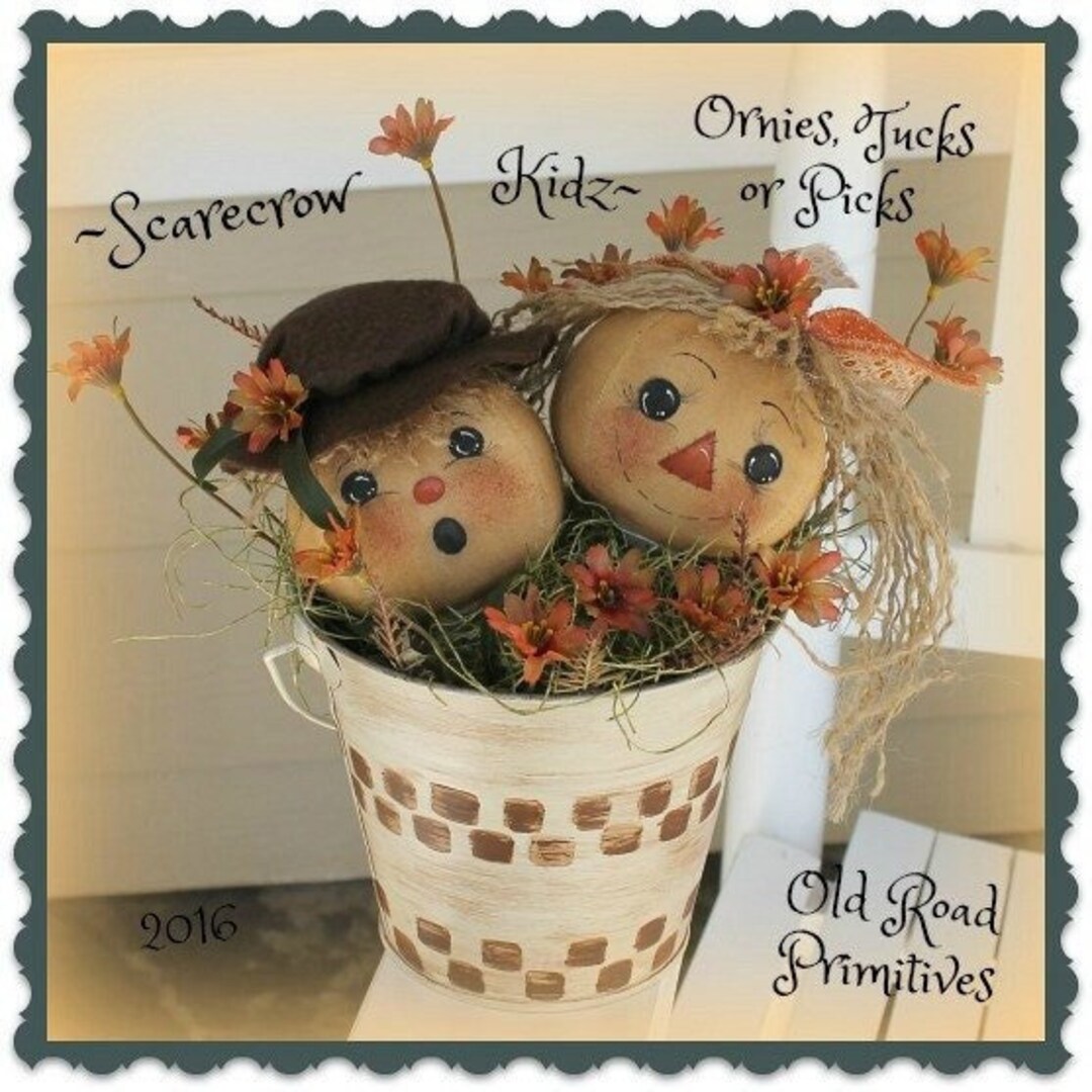 Primitive Scarecrow Pattern Scarecrow Kidz Ornies Fall PDF Sewing Craft ...