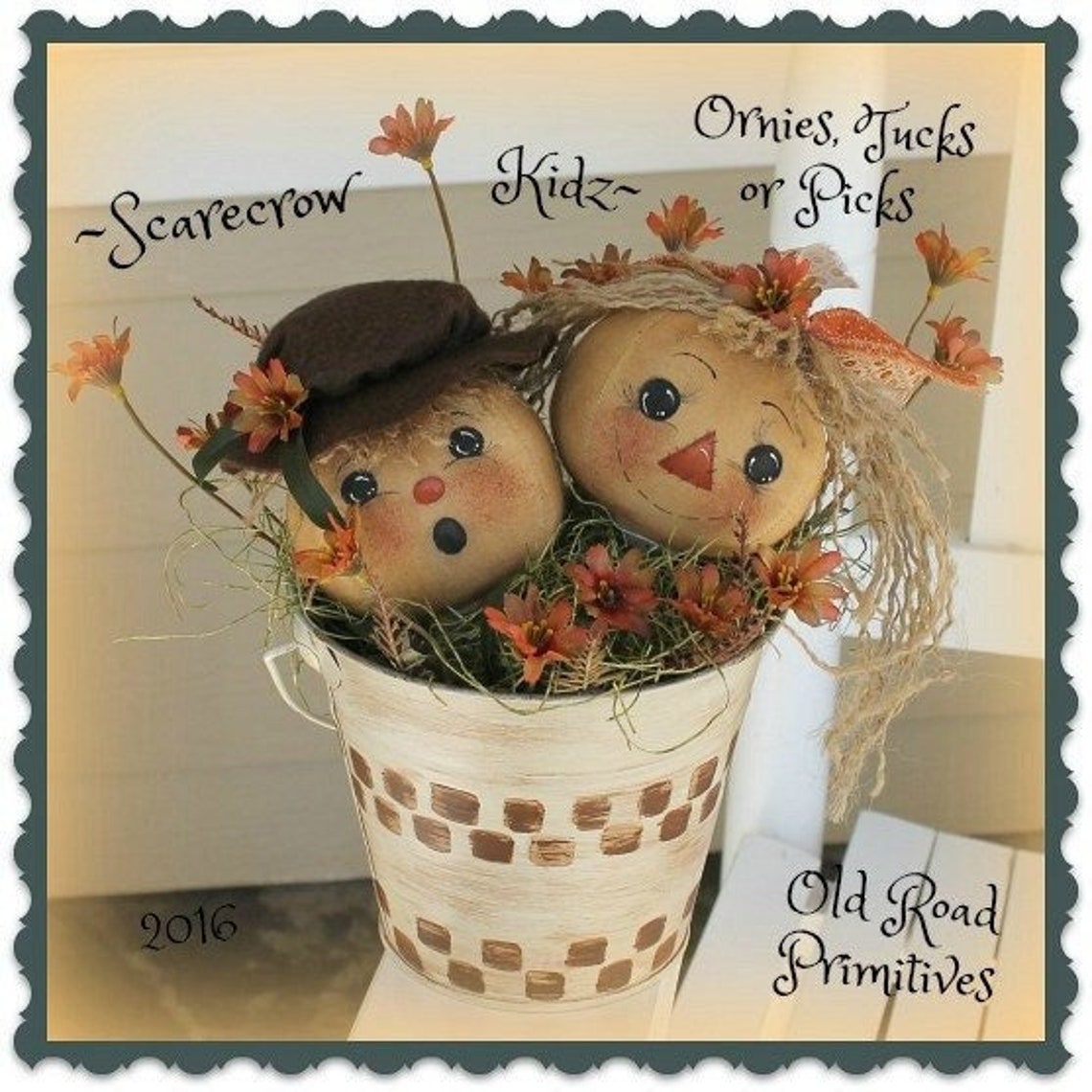 Primitive Scarecrow Pattern Scarecrow Kidz Ornies Fall PDF Sewing Craft ...