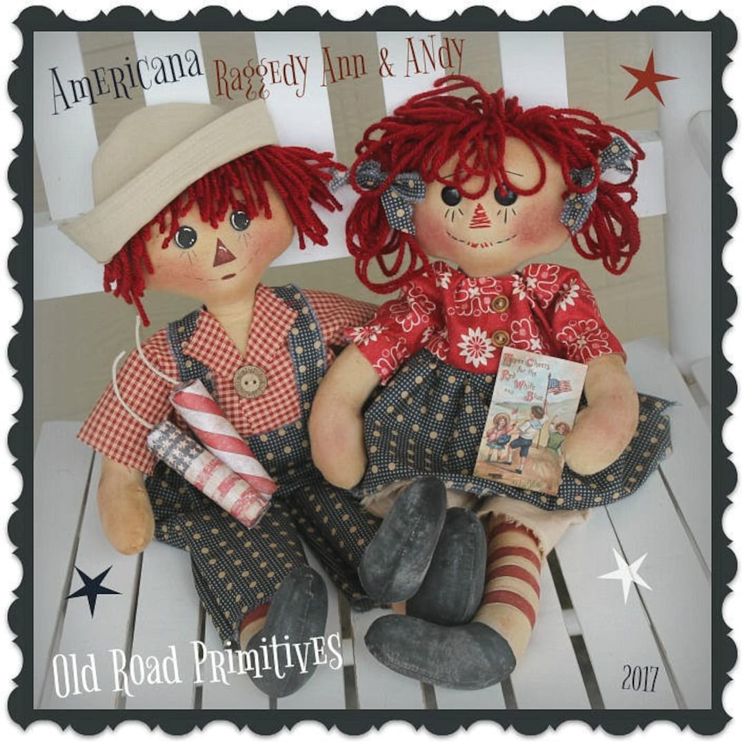 Primitive Raggedy Ann and Andy Pattern PDF Sewing Cloth Doll Pattern - Etsy