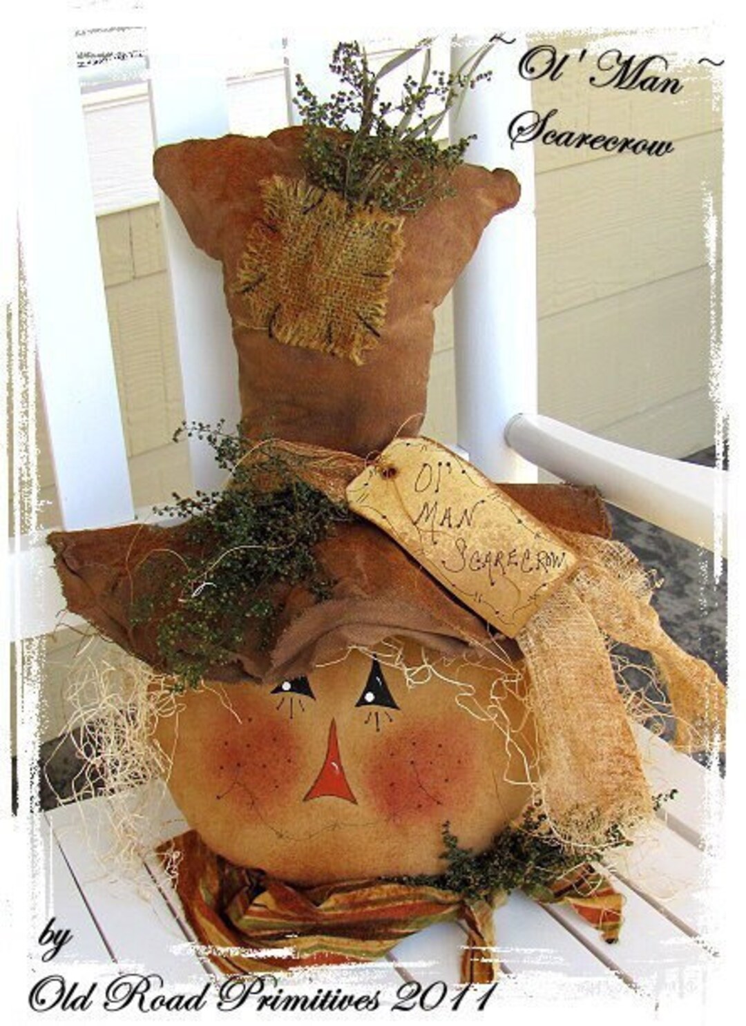 Primitive Scarecrow Pattern Ol' Man Scarecrow Fall Harvest PDF Sewing ...