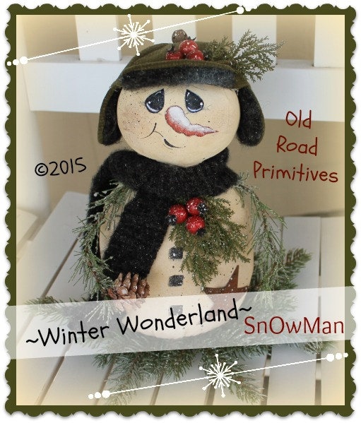 Primitive Snowman Pattern Winter Wonderland Christmas Snowman Pattern ...