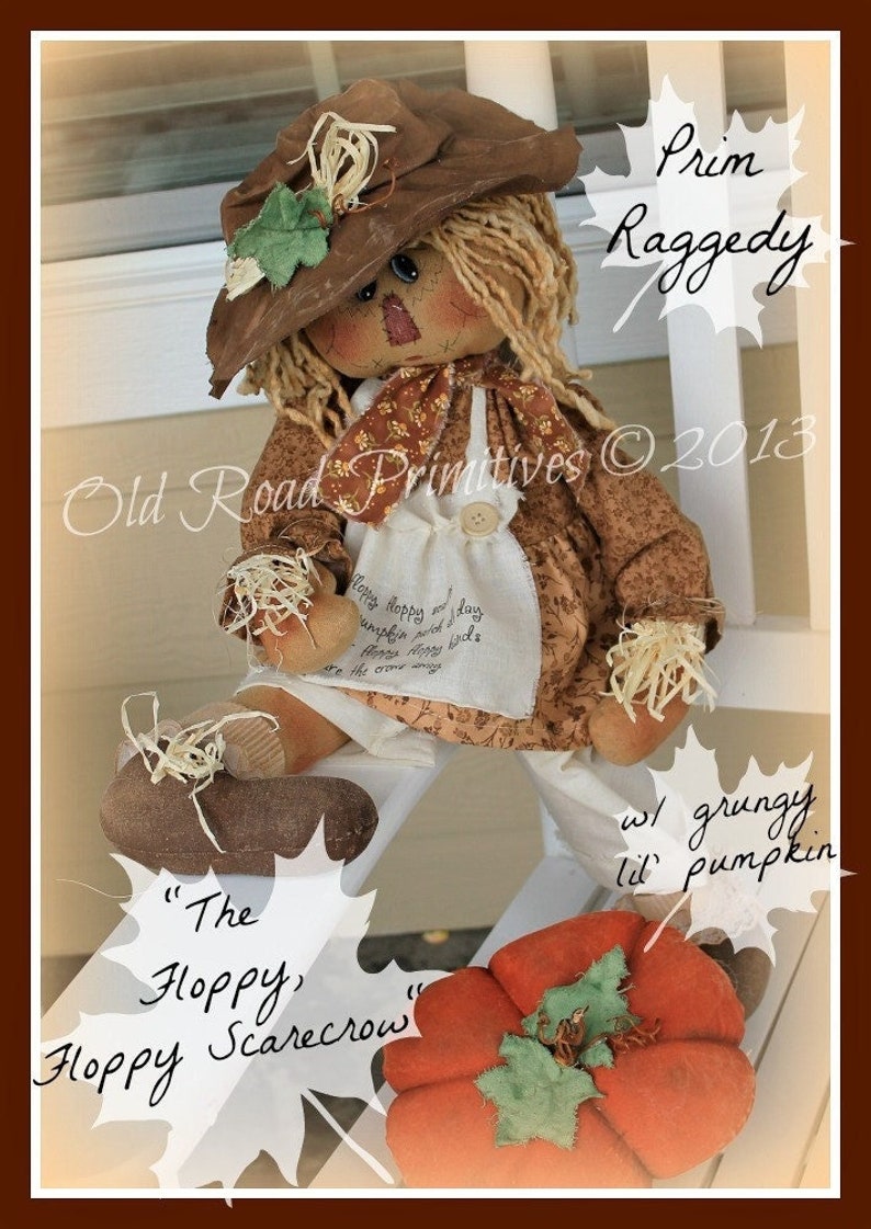 Primitive Scarecrow Pattern the Floppy, Floppy Scarecrow Fall Halloween ...