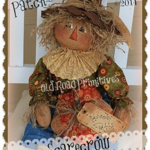 Primitive Scarecrow Pattern Raggedy Patch Fall Halloween PDF - Etsy