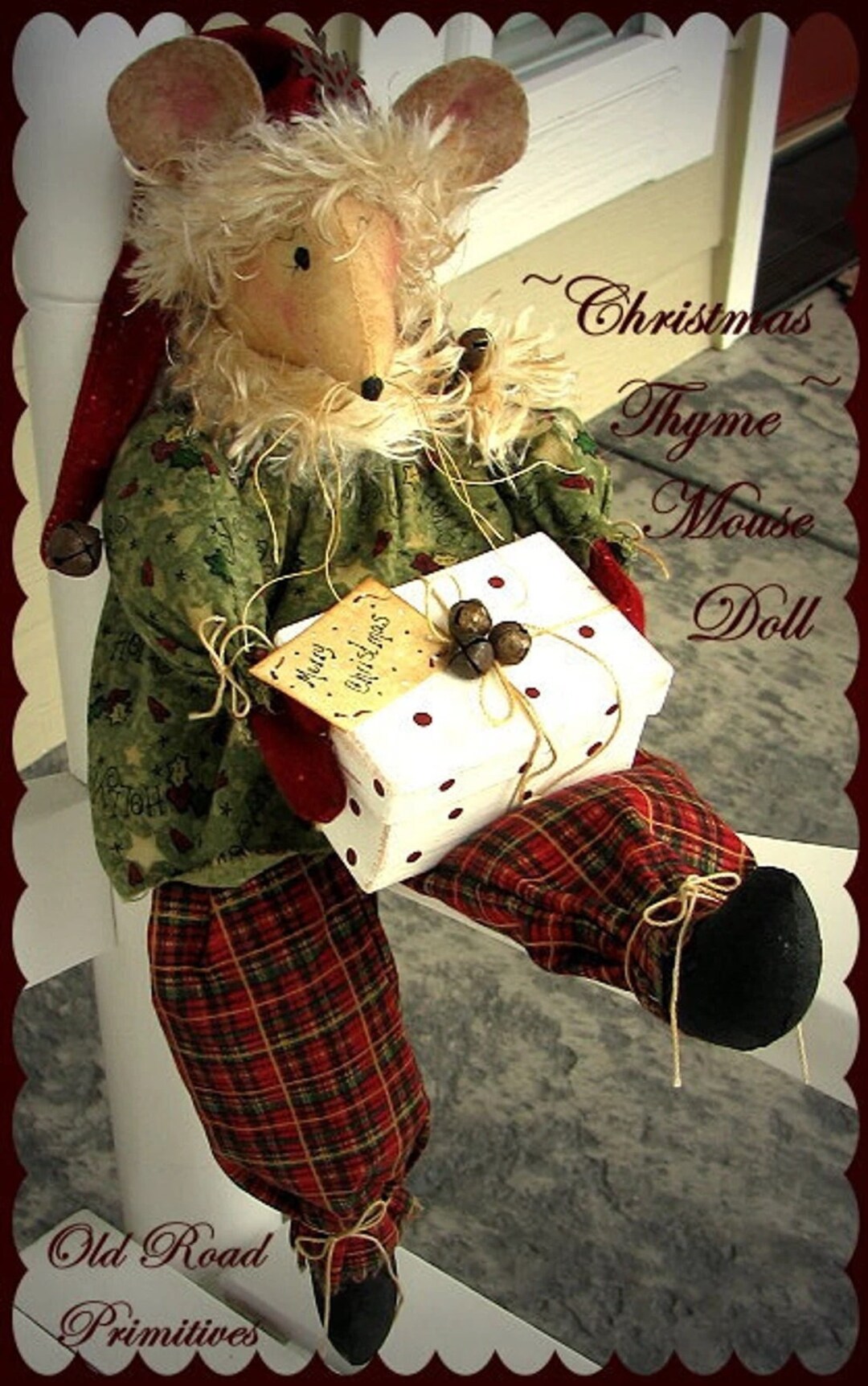Primitive Christmas Mouse Pattern Christmas Thyme Mouse Doll Instant ...